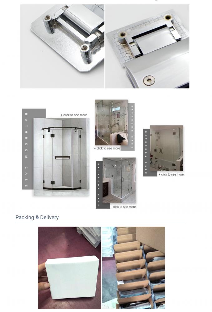 5mm Thickness PSS Finish Glass Shower Door Hinge Clamp 90D For Shower Room