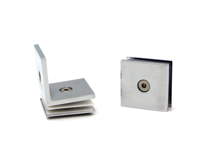 Stainless Steel 90 Degree 45x45mm Wall To Glass Clamp